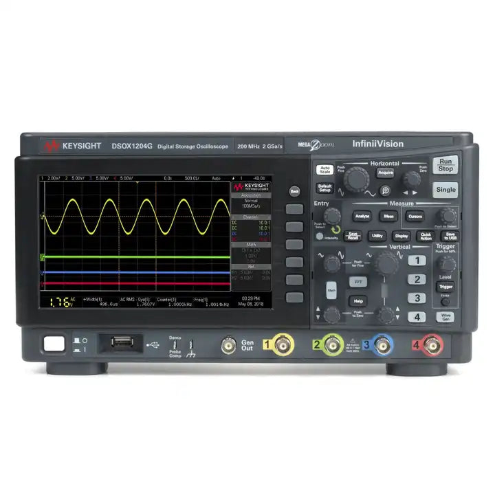 Keysight DSOX1204G Oscilloscope: 70/100/200 MHz, 4 analog channels wit ...