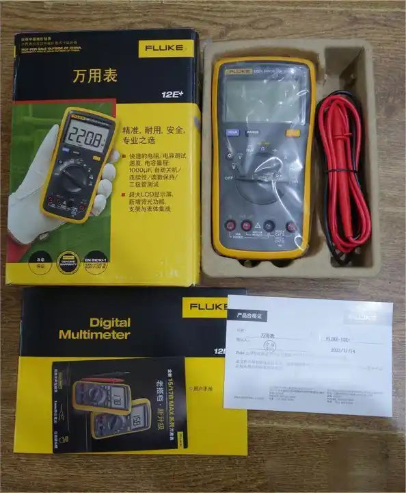 Fluke 12E+ Digital Multimeter AC/DC/Diode/R/C Voltage Current Capacita ...