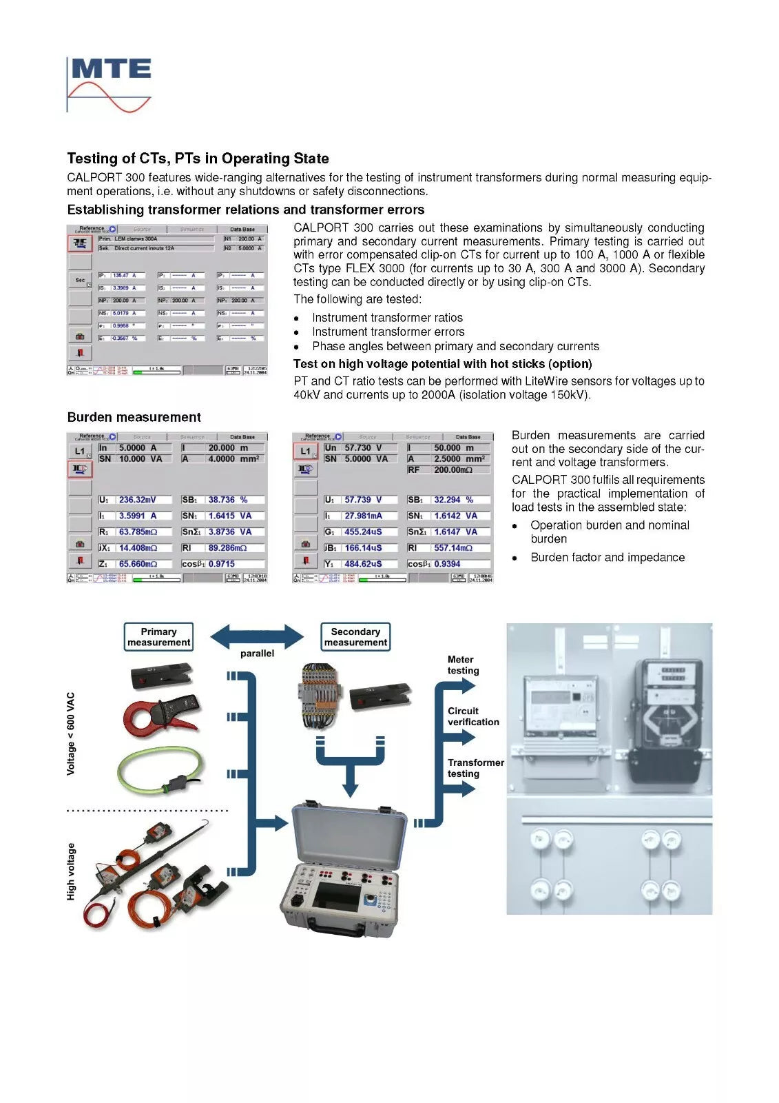 MTE CALPORT 300 Electricity Meter and Instrument Transformer Test Syst ...